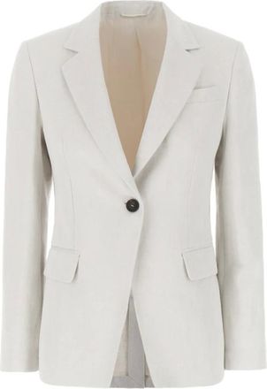 Brunello Cucinelli Femme, Vestes, Blanc, Taille: 38 FR Veste en coton et lin