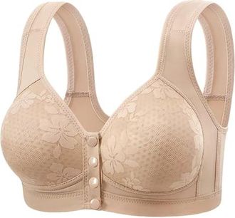 Generic Soutien-gorge de compression respirant avec bonnet fixe sur le devant pour femme, kaki, 66