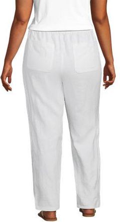 Lands End Relaxte Leinen-Schlupfhose, Damen, Gr&ouml;&szlig;e:56 plus, Wei&szlig;, Leinen, by Lands End