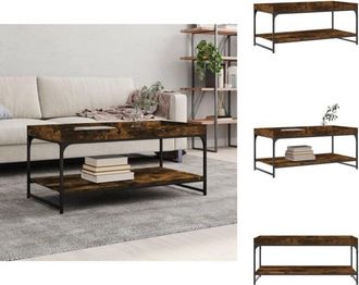 vidaXL Couchtisch Räuchereiche 100x49x45 cm Holzwerkstoff - Couchtisch - Wohnzimmerstil - Holzmöbel - Esszimmertisch - Sideboard