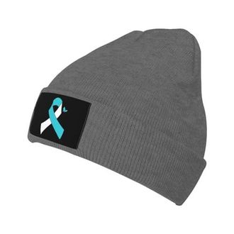 Generic Respirant Bonnet dhiver Tricot&eacute;, Sensibilisation au Cancer du col de lut&eacute;rus, Extensible Beanie Tricot&eacute;, Tricoter Chapeau pour Adultes, Ski, Femme