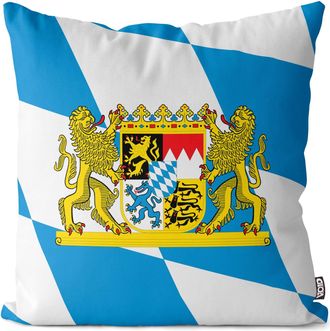 Void Watches Bayern Bavaria Polyester Kissenbezug Flagge Fahne Fan-Kissen Kissenhülle Outdoor Indoor Bunt, Kissen Größe:40 x 40 cm