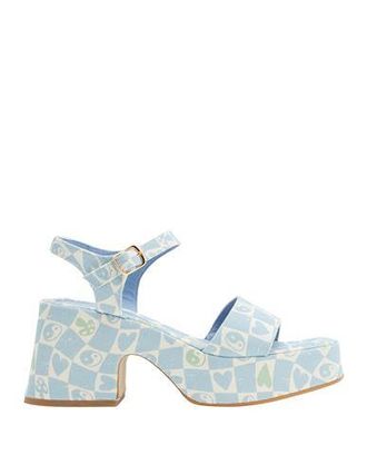 8 by YOOX PRINTED CANVAS PLATFORM SANDALS