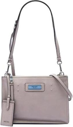 Prada Pre-owned Cuir sacs-prada - Femme - Pre-owned - Gris - Taille: ONE Size