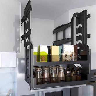 Generic K&uuml;chenschrank Organizer 2 Etagen for Die Aufbewahrung im Oberschrank, K&uuml;chen Organizer Regal Ecke Platzsparend, Gew&uuml;rz-Organizer mit Starker Belastung