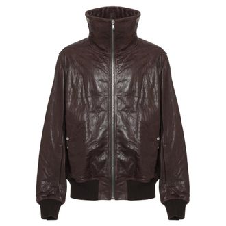 Rick Owens Leder Bomberjacke - - Jackets - Herren - Braun - M