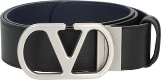 Valentino Garavani unisex, Accessoires, Bleu, Taille: 95 CM VLogo Leather Reversible Belt
