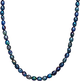 Valero Pearls Halskette - Sterling Silber Perlen-Kette S&uuml;&szlig;wasser-Zuchtperle - Gr. unisize - in Blau - f&uuml;r Damen