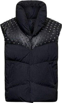 John Richmond Homme, Vestes, Noir, Taille: S Piumino smanicato dal design lineare