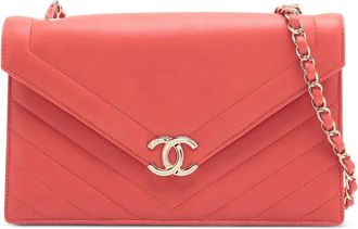Chanel petit sac à bandoulière Chevron Envelope Flap (2019) - Rouge
