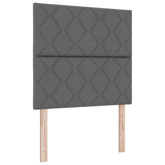 vidaXL Vidaxl Letto A Sorgente Led Grigio Scuro 90 X 190 Cm Tessuto