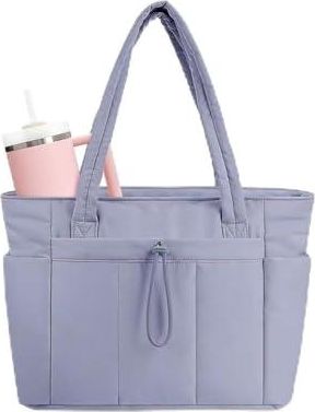 Generic Sac fourre-tout matelass&eacute; avec porte-gobelet et compartiment pour ordinateur portable, grande capacit&eacute;, joli sac &agrave; bandouli&egrave;re matelass&eacute; pour femme, v