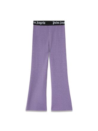 Palm Angels Lurex-Rib Flare Trousers - Purple