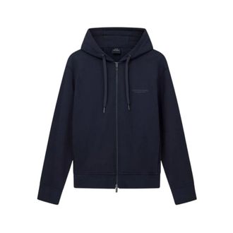 A|X Armani Exchange Logo-Print Zip-Hoodie - - Sweatshirts & Hoodies - Herren - Blau - S