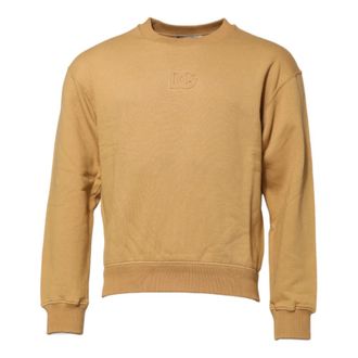Dolce & Gabbana Senf Baumwoll Pullover mit gepr&auml;gtem Logo - - Sweatshirts & Hoodies - Herren - Gelb - XS