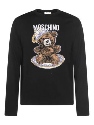 Moschino pull en maille intarsia - Noir