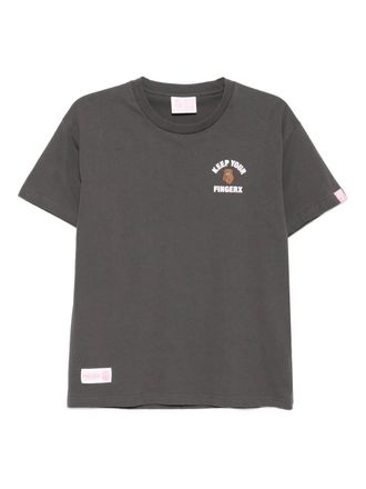 Fingercroxx t-shirt à logo imprimé - Gris
