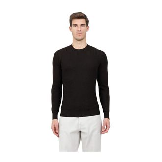 Gran Sasso Rundhals-Strickpullover im Korbmuster - - Knitwear - Herren - Braun - L