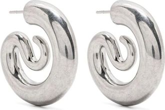Panconesi Femme, Accessoires, Gris, Taille: ONE Size Boucles dOreilles &agrave; Fermoir Spirale Grav&eacute;es