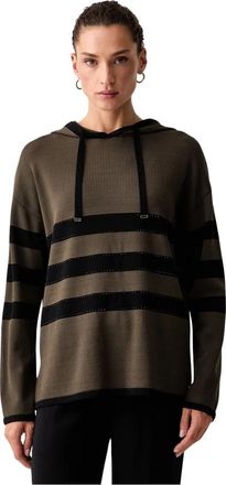 Joseph Ribkoff Gestreifter Kapuzenpullover - - Sweatshirts & Hoodies - Damen - Gr&uuml;n - XL