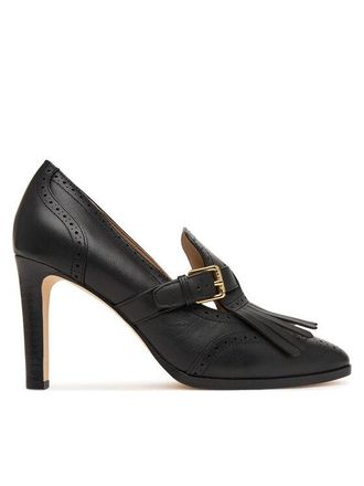 Lauren Ralph Lauren Halbschuhe Colleen Perforated Calfskin Kiltie Pump 802P02364002 Schwarz