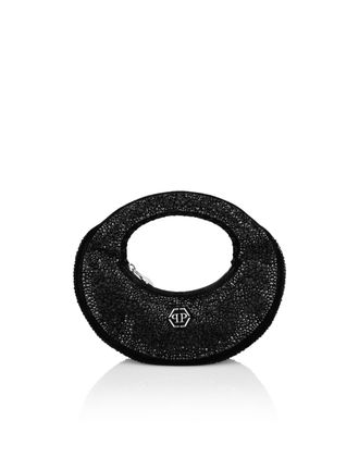 Philipp Plein Suede Mini Handle Bag Strass