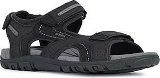 Geox Homme Uomo Sandal Strada D Sandales, Black/Stone, 46 EU