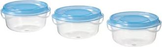 IKEA PRUTA Lebensmittelbehälter, transparent/blau, 70 ml, 3 Stück