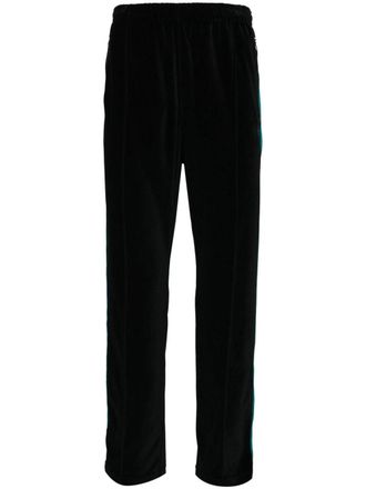 Needles pantalon de jogging en velours &agrave; logo brod&eacute; - Noir
