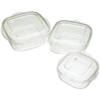 KitchenCraft Mikrowellengeschirr Set, 3 BPA-Freie Beh&auml;lter mit Deckel, Plastik