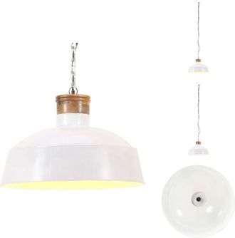 vidaXL H&auml;ngelampe Industriestil 58 cm Wei&szlig; E27 - Industrielle H&auml;ngelampe - Pendelleuchte - Wohnraumlampe - K&uuml;chenlampe - Esstischleuchte