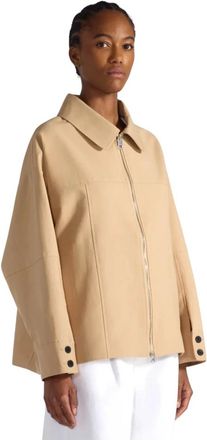 Liviana Conti Femme, Vestes, Beige, Taille: 36 FR Veste en coton hydrofuge