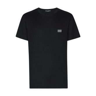 Dolce & Gabbana Homme, Tops, Noir, Taille: S Logo T-Shirt