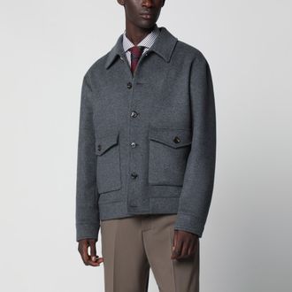 Valentino Graue Overshirt-Jacke aus Woll-Kaschmir-Mischung