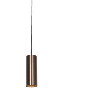 QAZQA Professional - Design Design-Hängeleuchte Dunkelbronze inkl. Schienenadapter 1-phasig - Iconic Tubo I Wohnzimmer I Schlafzimmer - Aluminium Zylinder I