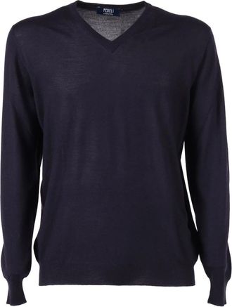 Fedeli Homme, Pulls, Bleu, Taille: 3XL Maglia Scollo a V