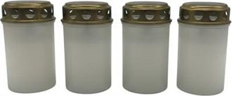 Relaxdays LED Grablicht, 4er Set, wei&szlig;