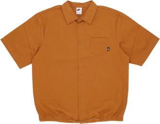 Nike Kurzarm-Hemd mit Kn&ouml;pfen - - Sport - Herren - Braun - XL