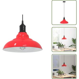 vidaXL Vidaxl - Lampe suspendue r&eacute;glable hauteur E27 rouge brillant &Oslash;31cm m&eacute;tal - Lampe Suspendue - Lampes Suspendues - &Eacute;clairage Suspendu - &Eacute;clairage