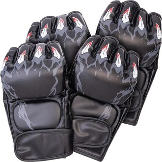 Pearl Sports Kickboxhandschuhe: 2er-Set Halbfinger-Boxhandschuhe mit Kn&ouml;chelpolsterung, Gr&ouml;&szlig;e L (PU-Handschuhe, Wrestling-Handschuhe, Boxsack)