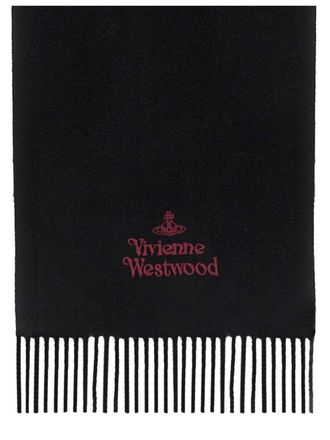 Vivienne Westwood Logo Wool Scarf - Black
