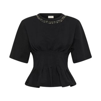 Gestuz Gzinez Deco Tee - - Tops - Damen - Schwarzk - XL