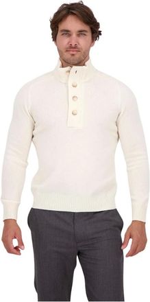 Gran Sasso Homme, Pulls, Blanc, Taille: L Col Montant Polo Zip