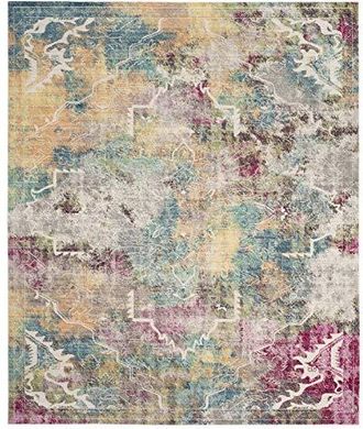 Safavieh Distressed Teppich für Wohnzimmer, Esszimmer, Schlafzimmer - Mystique Collection, Kurzer Flor, Multi, 69 X 244 cm