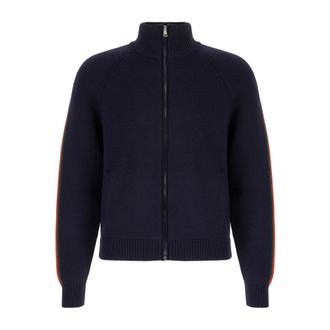 Gucci Woven Stitch Strick Woll-Zip-Jacke - - Knitwear - Herren - Blau - M