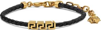 Versace Homme, Accessoires, Jaune, Taille: ONE Size Greca Leather Bracelet