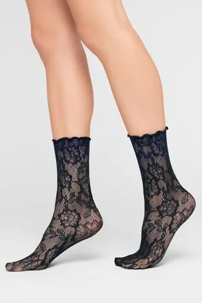 Calzedonia Socken Mit Blumenmuster Ohne Gummi Blau
