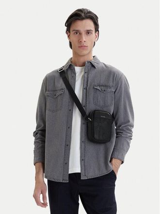 Calvin Klein Umh&auml;ngetasche Emblem Aop Emboss Slim Reporter LV04D3371G Schwarz