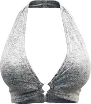 Generic CHJAN Soutien-gorge de sport dos nu &agrave; lacets pour femme Motif l&eacute;opard, gris, XL