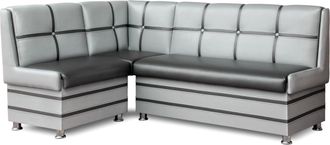 Rodnik Eckbank Korsika Maxi 213x142cm, Sitzbank gepolstert, mit Truhen, Kunstleder Grau Schwarz, Stauraum